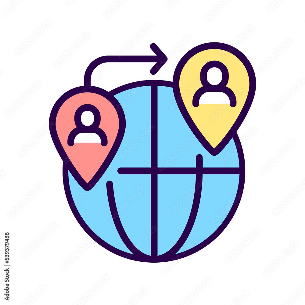 People smuggling RGB color icon. Illegal migration. Human trafficking ...