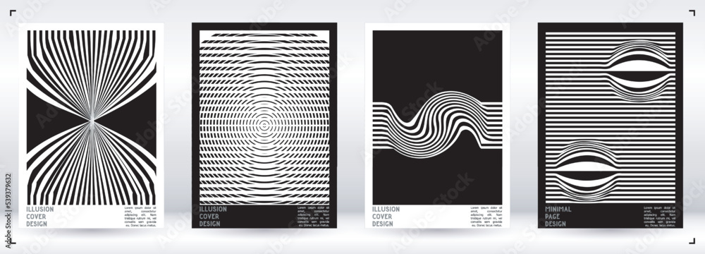 Geometrical Poster Design with Optical Illusion Effect. Minimal ...