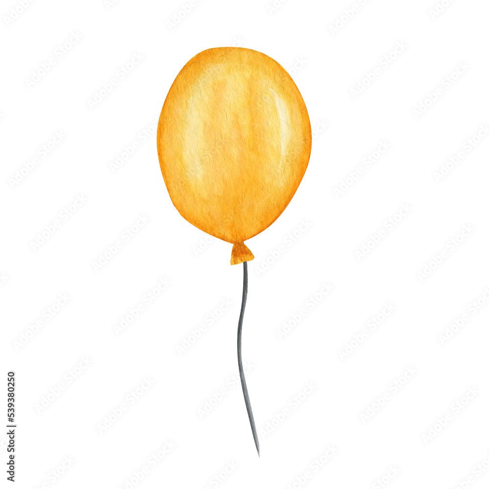 Watercolor creepy Halloween balloons with scary faces, for party ...