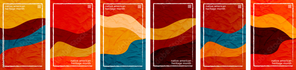 National Native American Heritage Month theme, hues crushed paper ...