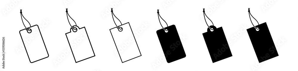 Price tag icons collection.Set of blank white and black price tags or ...