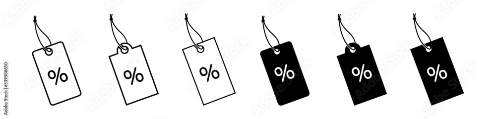 Price tag icons collection.Set of blank white and black price tags or ...