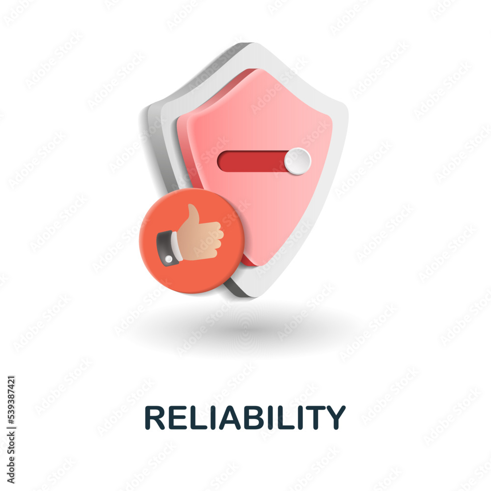 Reliability icon. 3d illustration from customer support collection ...