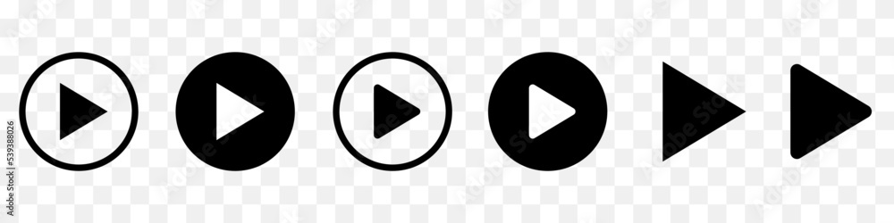 Play button icon. Play symbol set. Player buttons vector Stock Vector ...