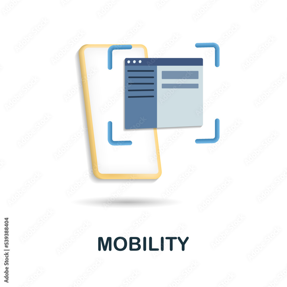 Mobility icon. 3d illustration from digitalization collection. Creative ...