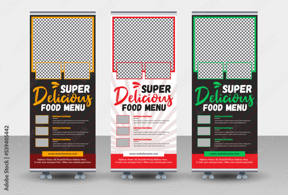 Modern food roll up banner design for restaurant, Food and restaurant ...