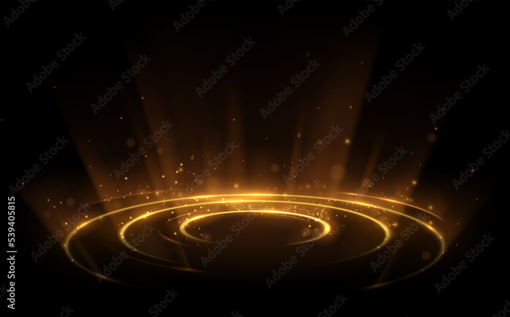 Abstract circle light lines with rays and sparks Stock Vector | Adobe Stock