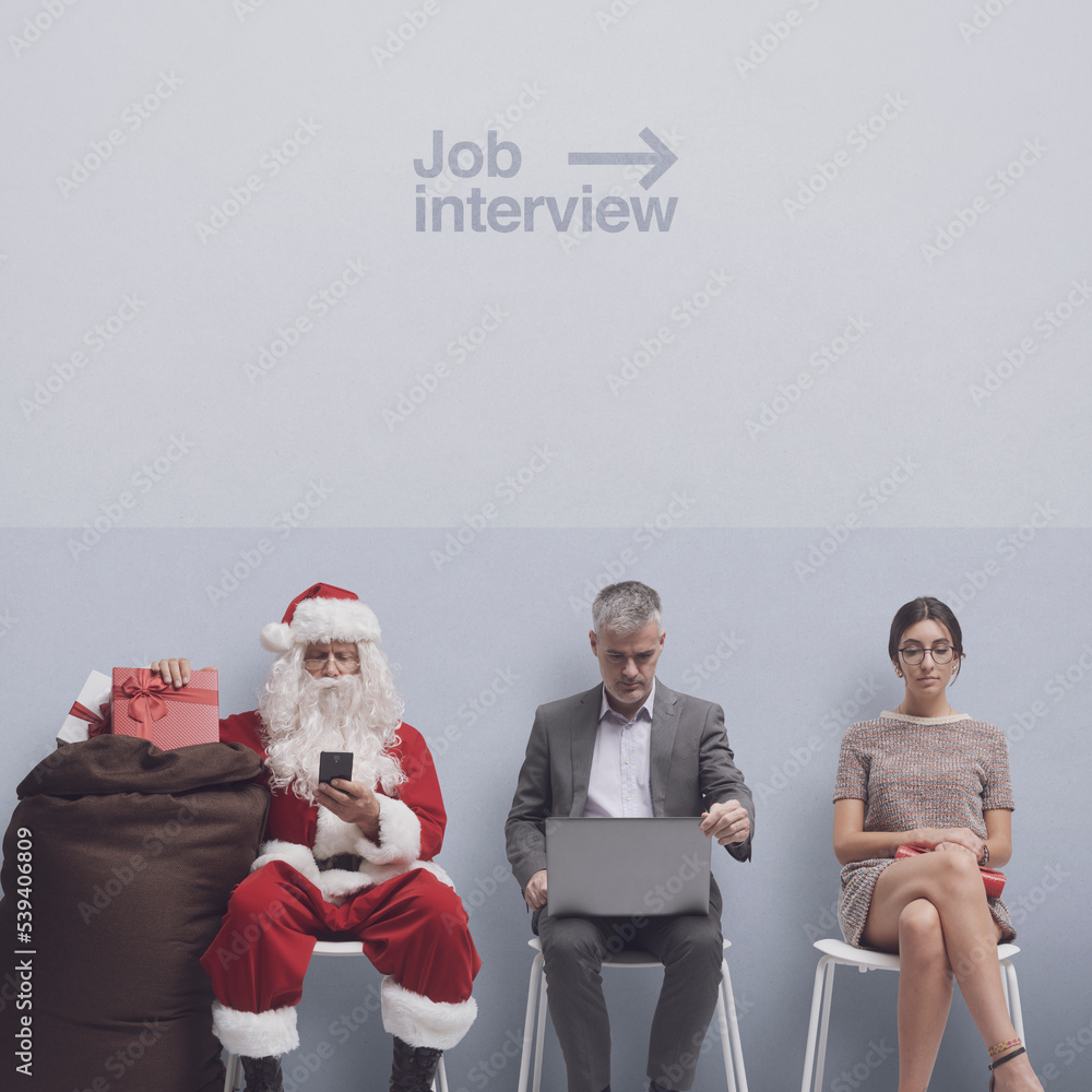 Santa Claus waiting for a job interview Stock Photo | Adobe Stock