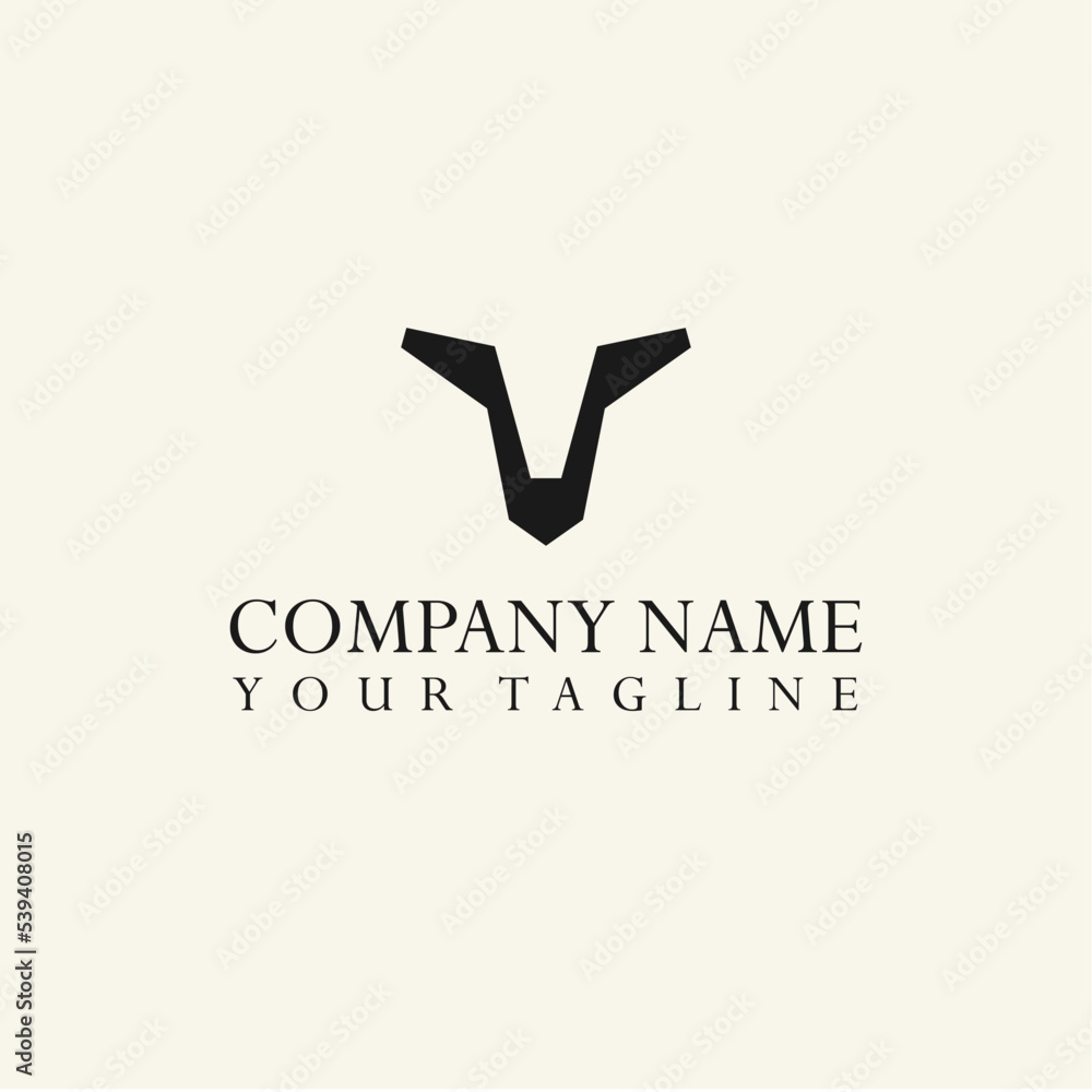 V Lion Logo Design Vector Stock Vector | Adobe Stock