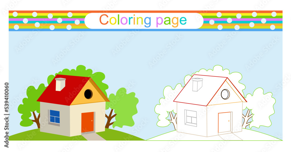 Coloring page. Educational material for kids. Preschool worksheet ...
