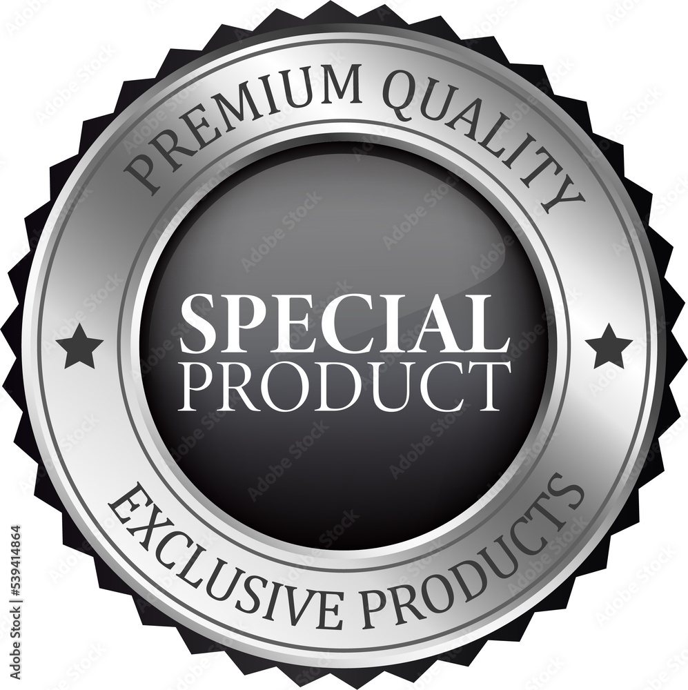 Realistic silver special product labels and badges. Silver labels and ...