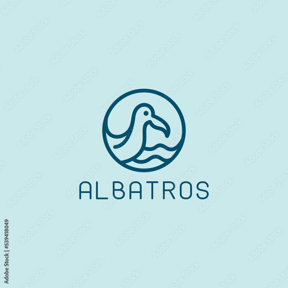 Albatros logo design vector illustration Stock Vector | Adobe Stock