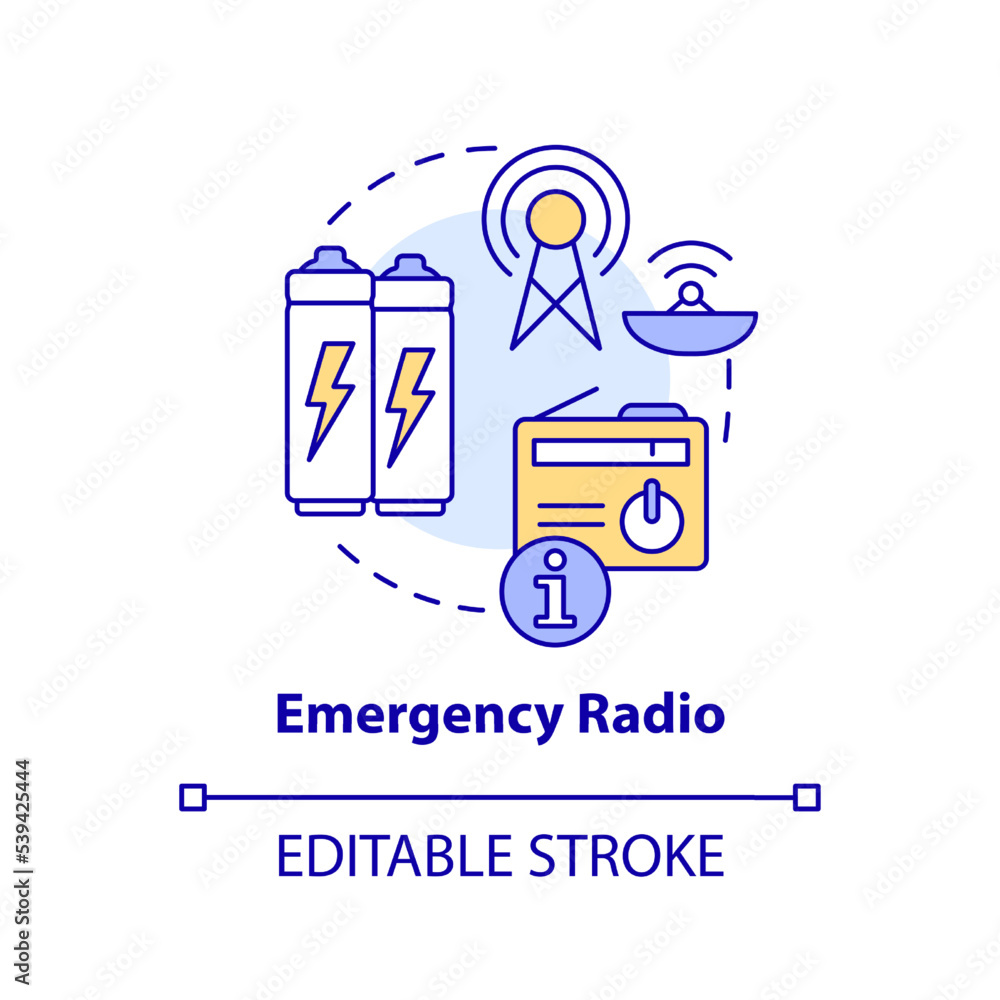 Emergency radio concept icon. Information during nuclear event. Way to ...