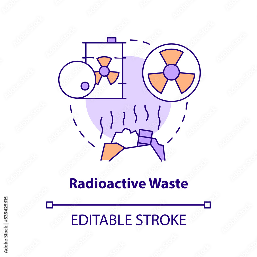 Radioactive waste concept icon. Toxic pollution. Nuclear event cause ...