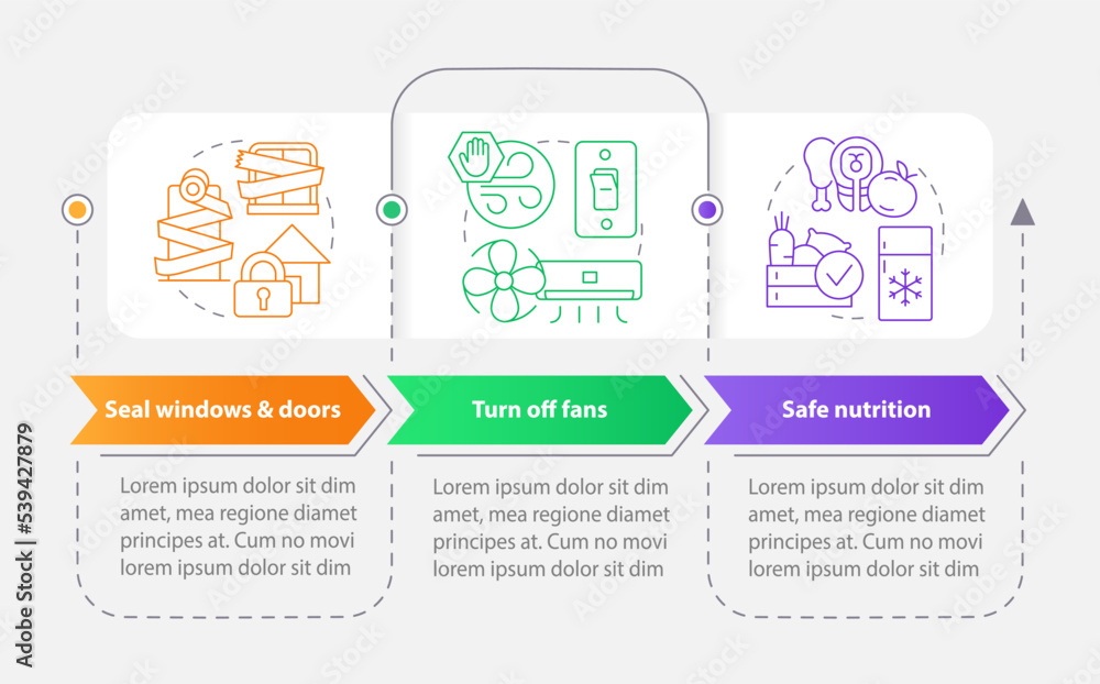 Actions at home rectangle infographic template. Radiation safety. Data ...