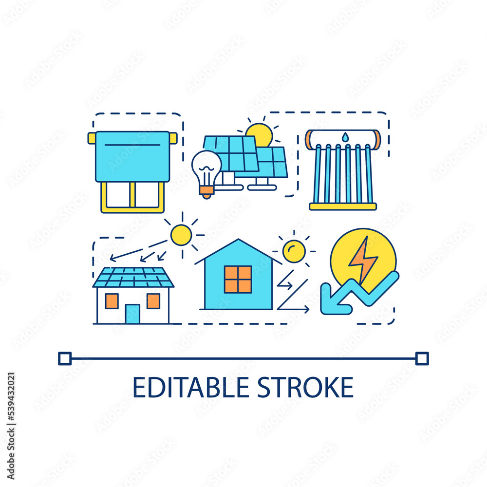 Green energy home concept icon. Renewable power. Ecological electricity ...