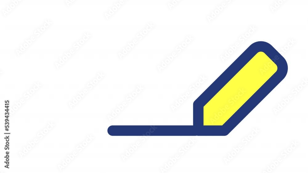 Animated note taking color ui icon. Highlighting, editing text. Digital notebook. Seamless loop ...