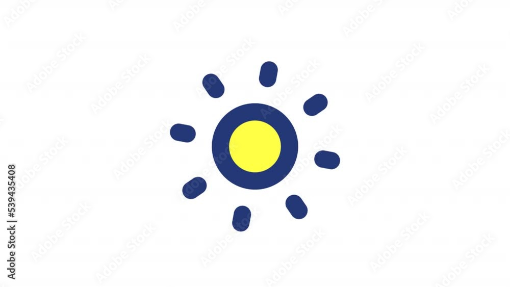 Animated light mode color ui icon. Daytime theme. Adjust screen ...