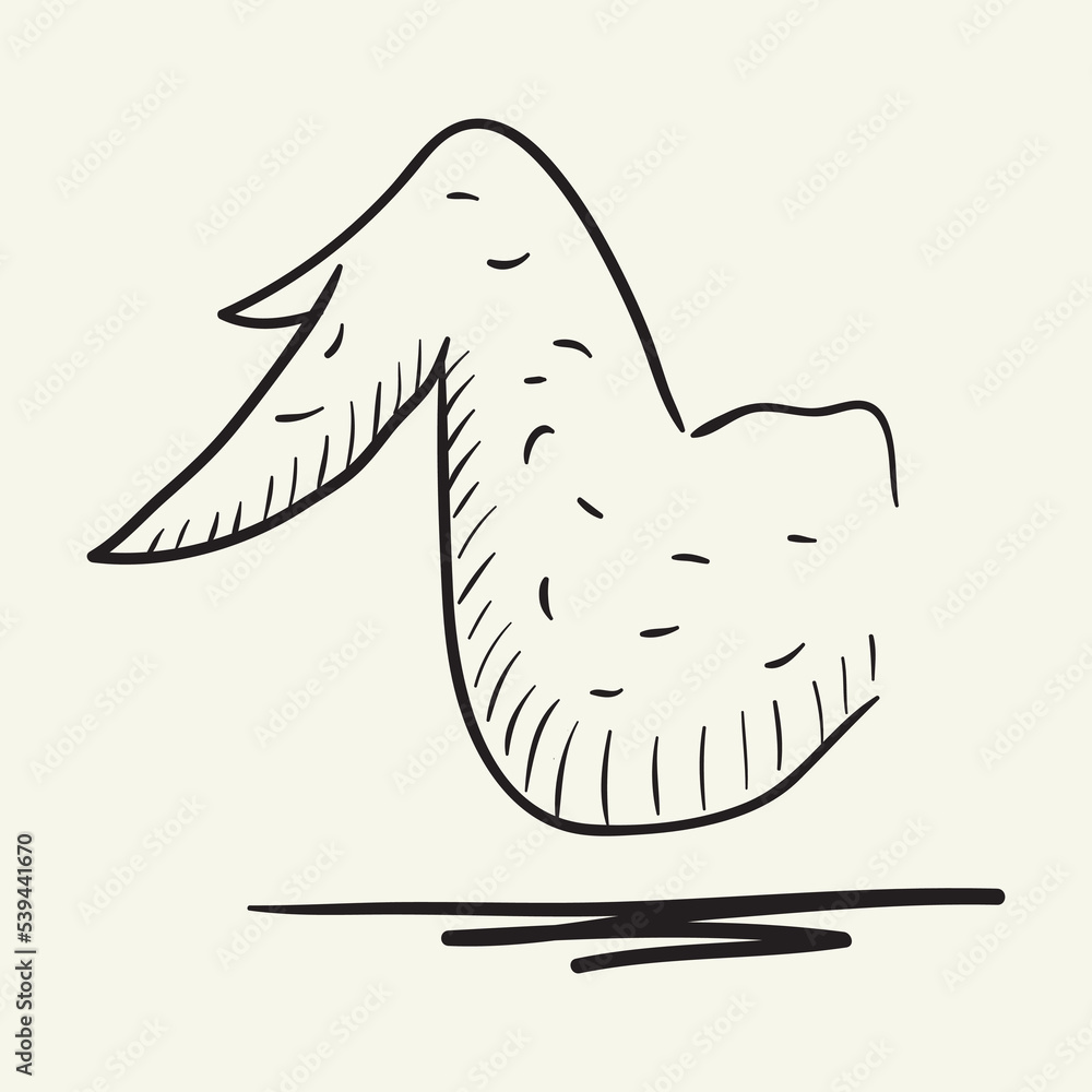 Chicken wing. Hand drawn vector illustration Stock Vector | Adobe Stock