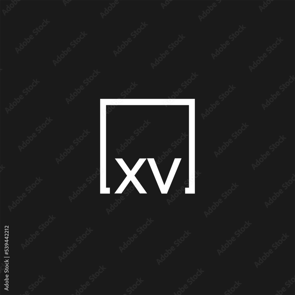 XV initial monogram logo with square style design Stock Vector | Adobe ...