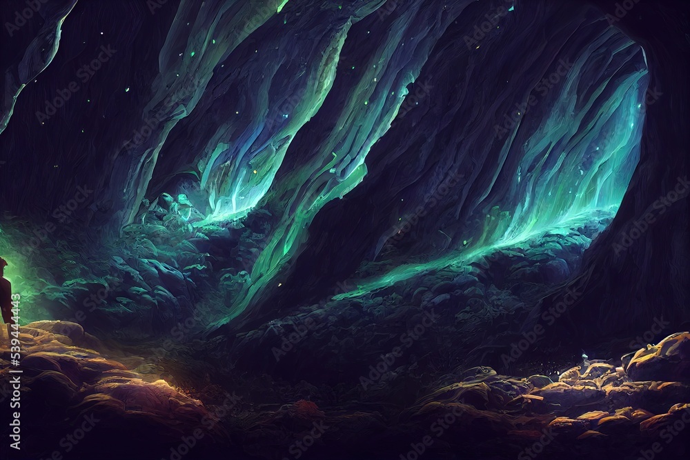 Glow worm cave, New Zealand The walls glitter with glow worms in the ...