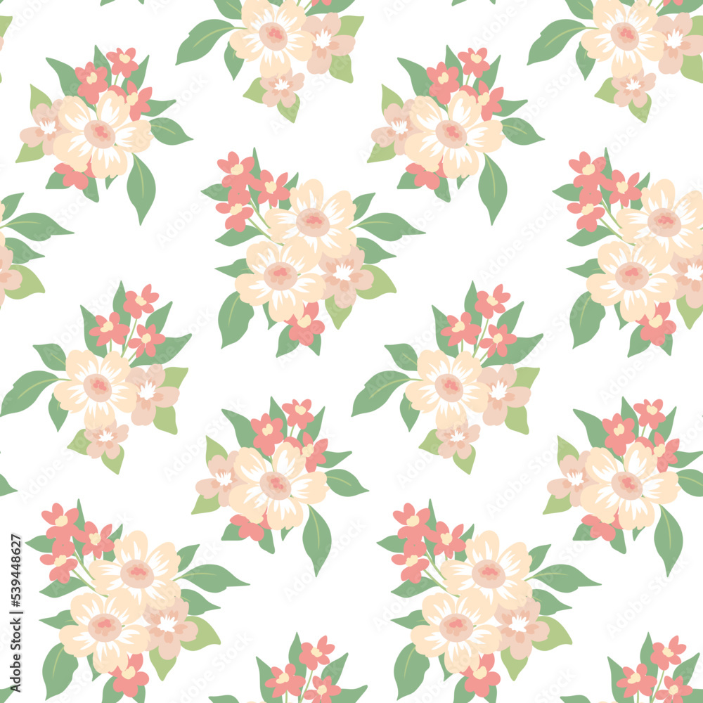Seamless floral pattern, delicate botanical print with small flower ...