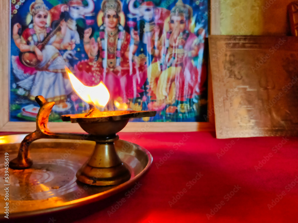Picture of Diya lamp. Diwali Celebration. Oil lamp made from clay or ...
