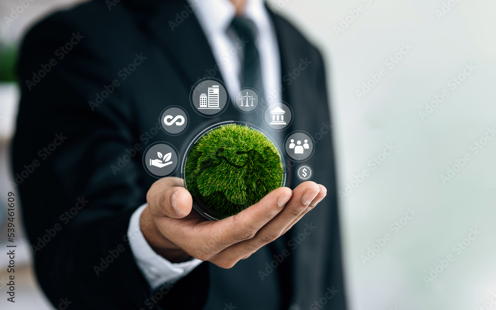 Business responsible environmental, social, and governance. Businessmen ...