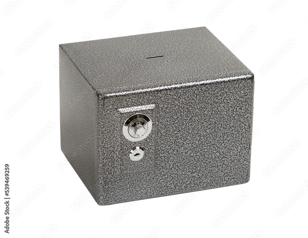 Grey metallic safe box, PNG isolated on transparent background Stock ...