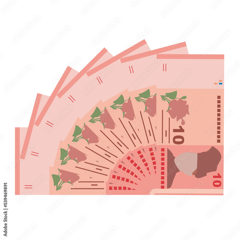 Malaysian Ringgit Vector Illustration. Malaysia money set bundle ...