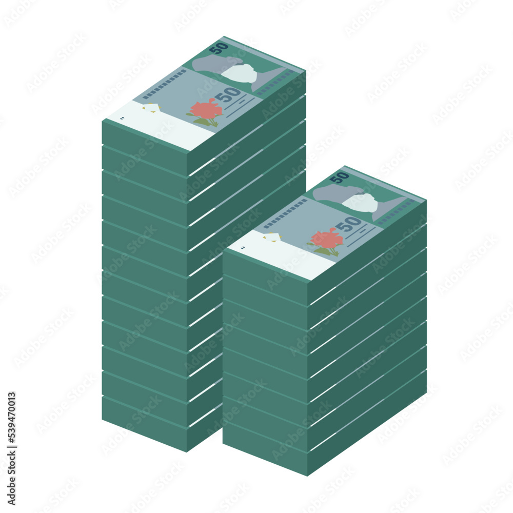 Malaysian Ringgit Vector Illustration. Malaysia money set bundle ...