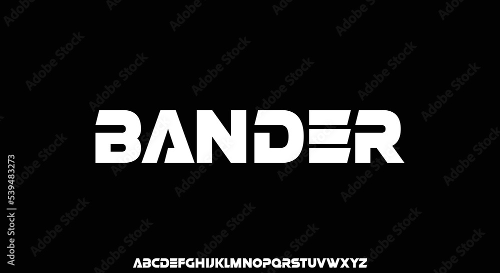 Vetor do Stock: BANDER Sports minimal tech font letter set. Luxury ...