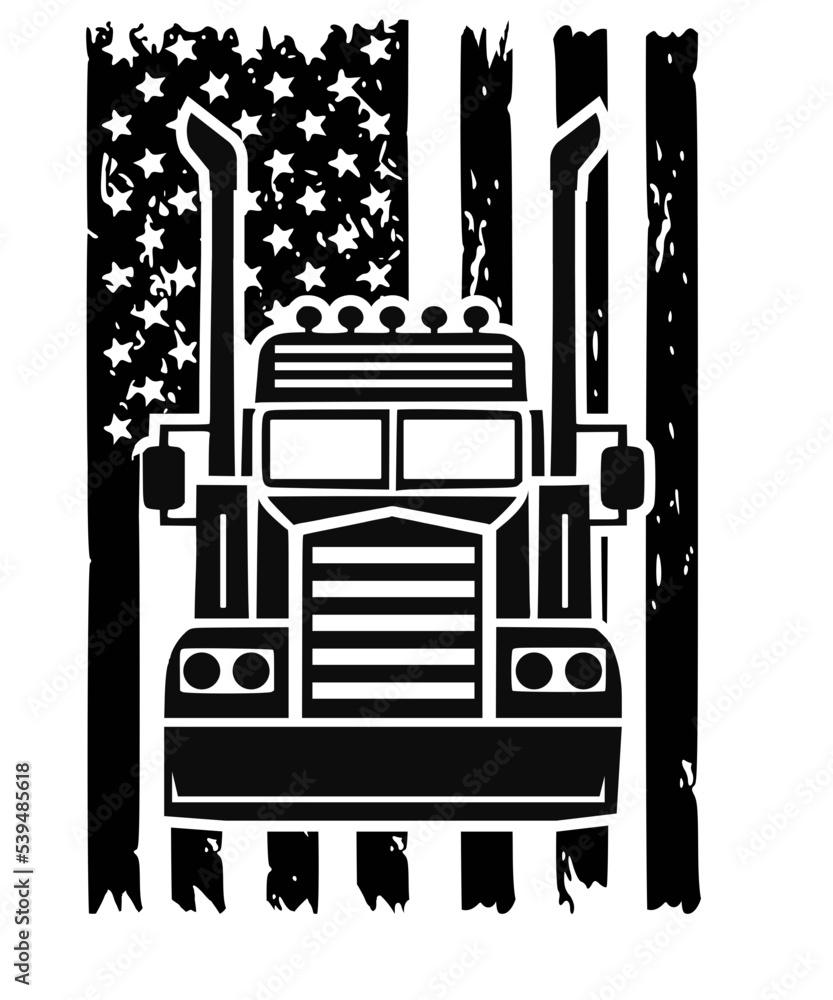 American Flag Trucker svg, truck driver flag svg, semi truck flag svg ...
