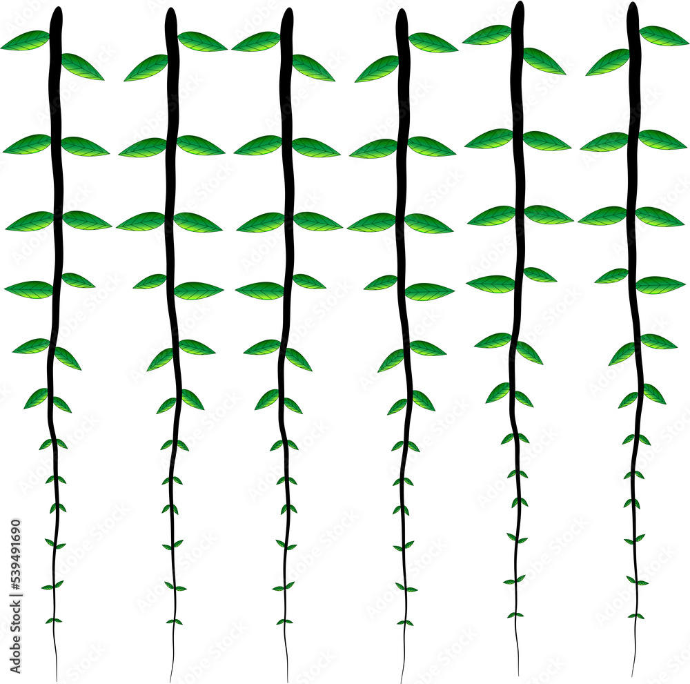 tree roots background with green leaves ornament Stock Illustration ...