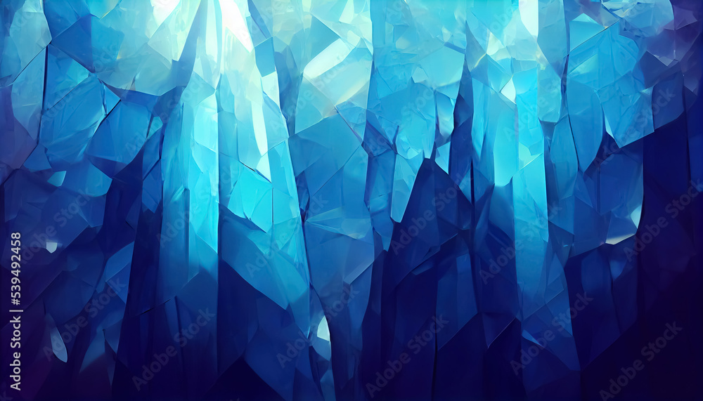 Blue textured crystal wall background. Can be used as wallpaper by ai ...