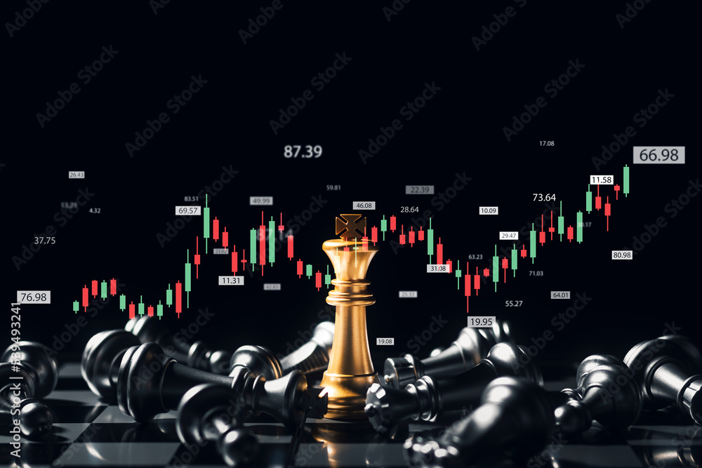 Close-up King Chess Board Game, Business Team Challenge Global industry ...