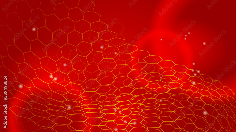 Modern red and orange abstract technology background with digital ...