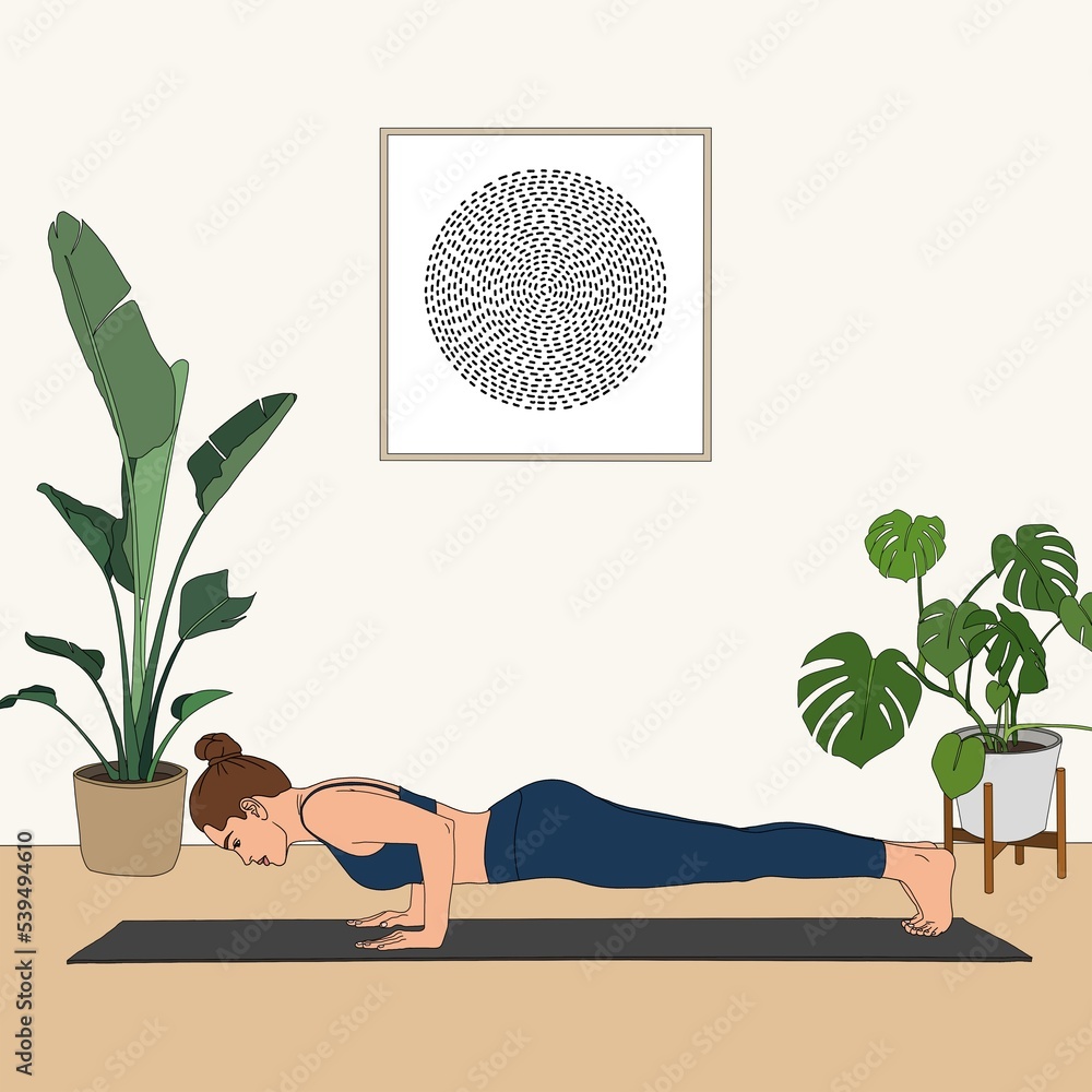 Dolphin (Forearm) Plank Pose / Makara Adho Mukha Svanasana. Stretching ...