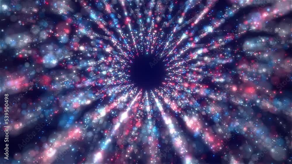 Abstract Animated Particle Tunnel Digital Data Tunnel Motion