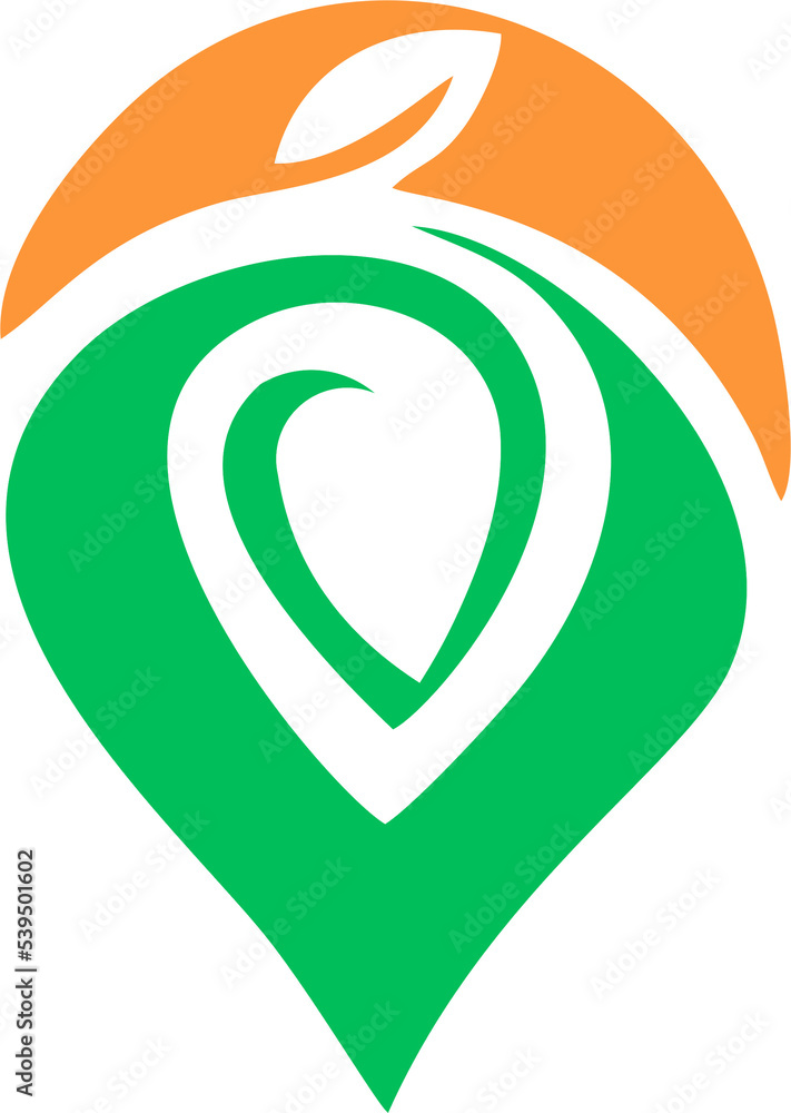 map leaf location logo design vector template Stock Illustration ...