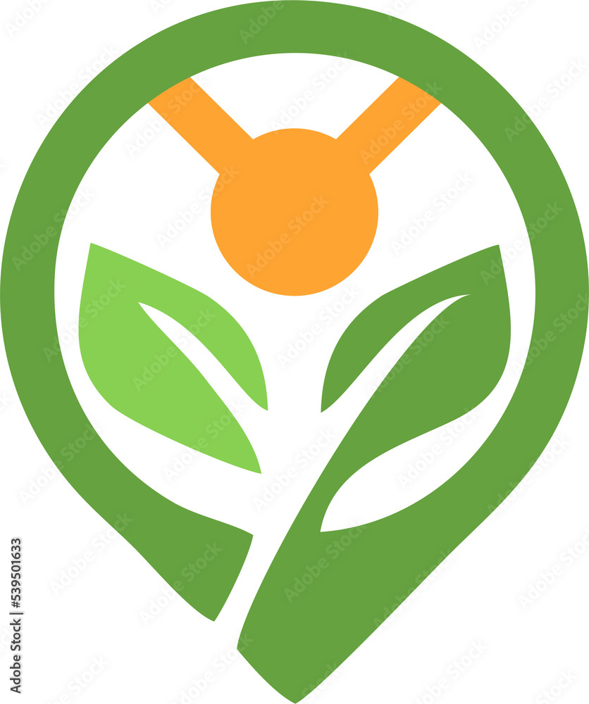 map leaf location logo design vector template Stock Illustration ...