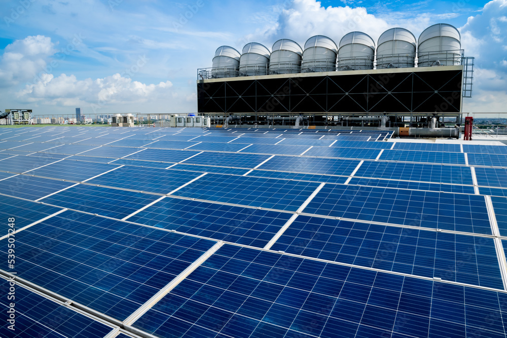 Hot climate and Sets of cooling towers cause increased power production ...