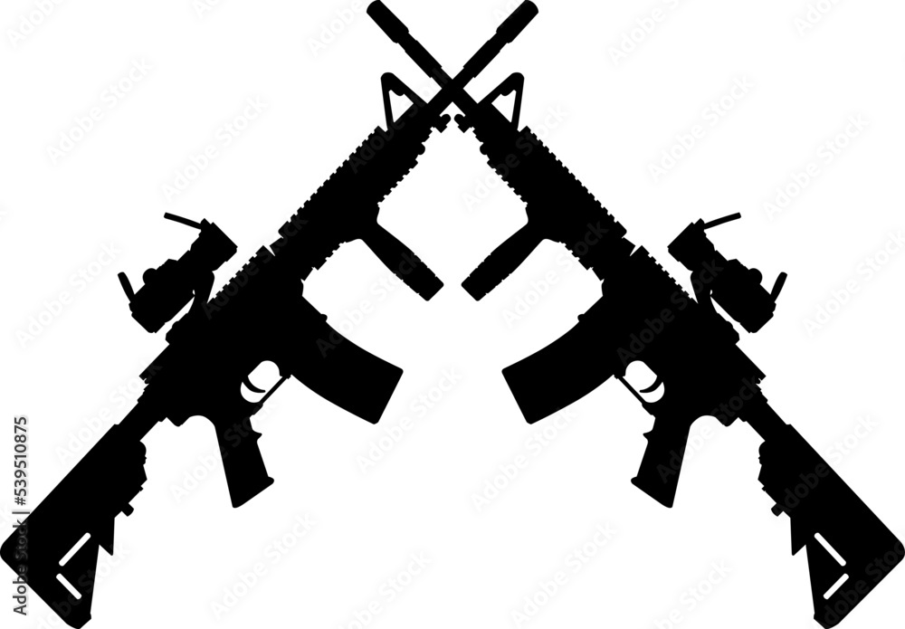 Vecteur Stock Crossed M4 Rifle PNG , cut file, SVG , Cricut, Silhouette ...