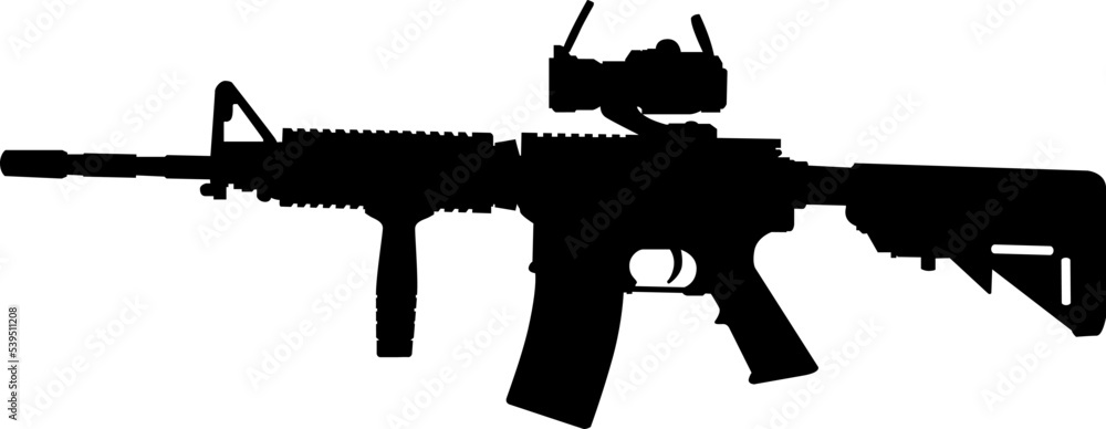M4 rifle PNG , cut file, SVG , Cricut, Silhouette , Eps, Graphics ...