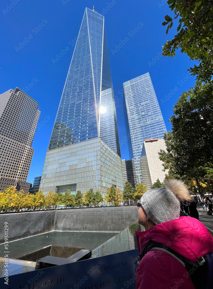 New York City, USA - OCTOBER 9, 2022: Teenager girl tourist admiring ...