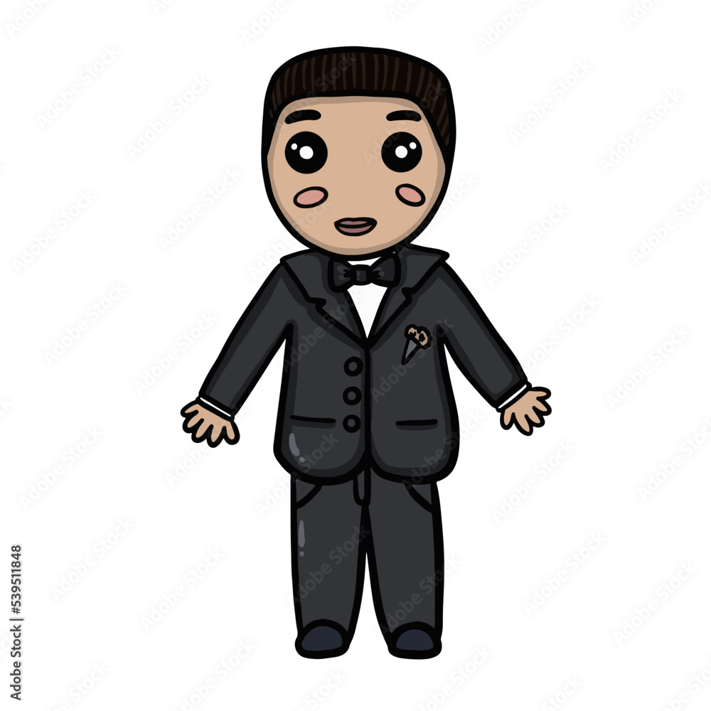 Doodle groom vector illustration. Hand drawn vector illustration of a ...