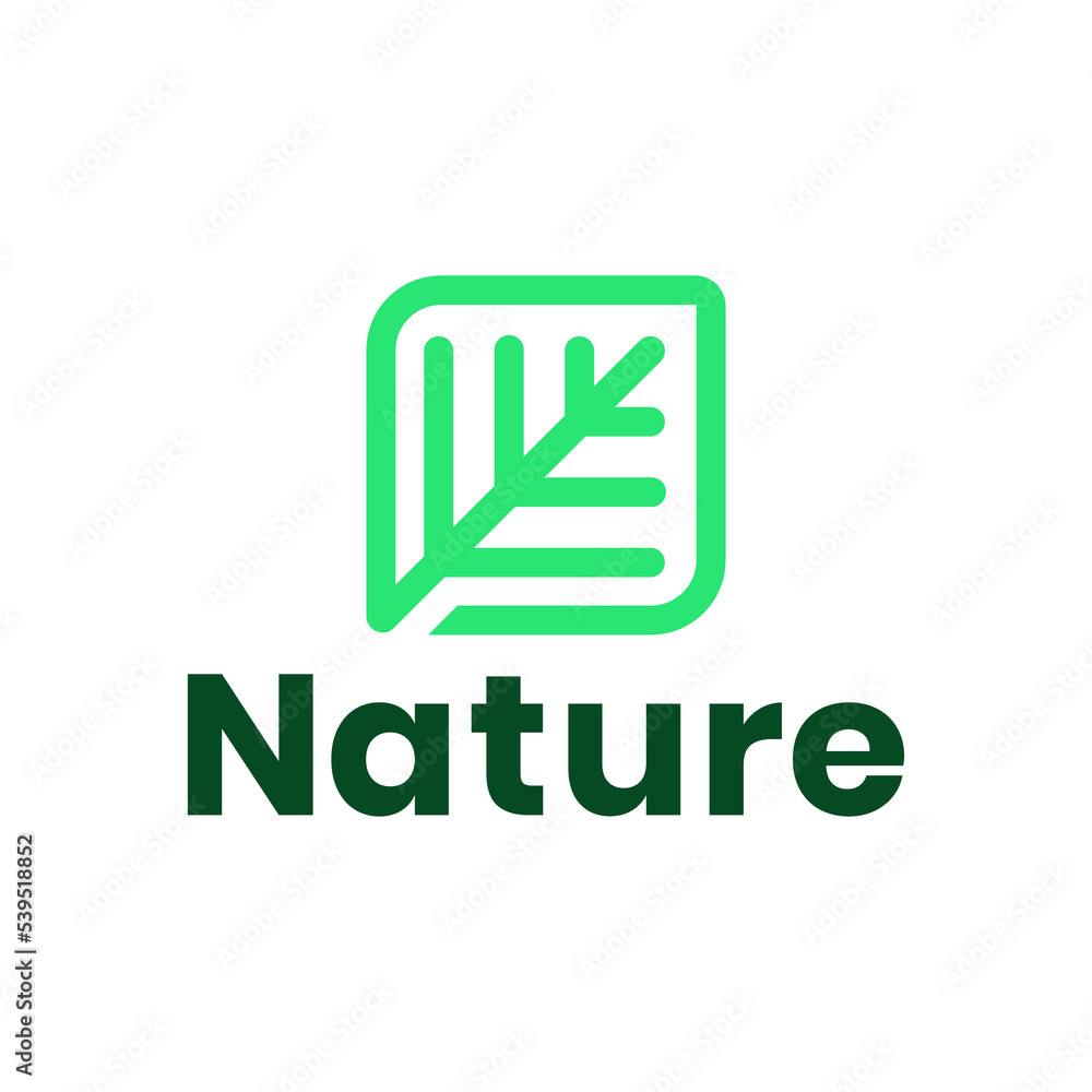 Nature logo design concept. Minimal icon of abstract tree leaf ...