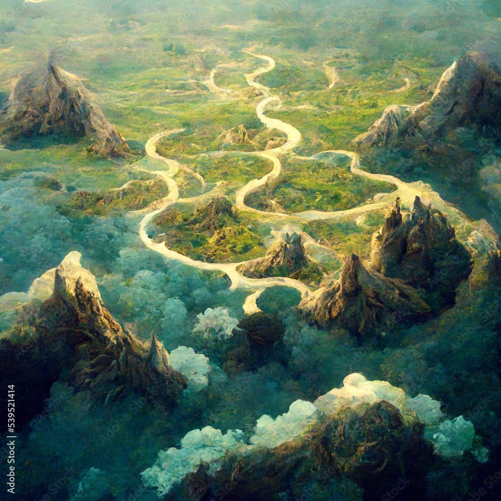 fantasy map rpg remaster Adventure elements with colorful illustration ...