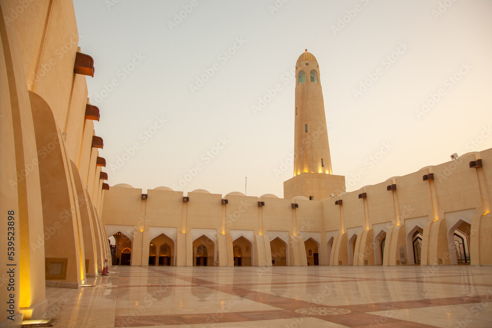 Doha,Qatar- April 24,2022: Imam Muhammad ibn Abd al-Wahhab Mosque is ...