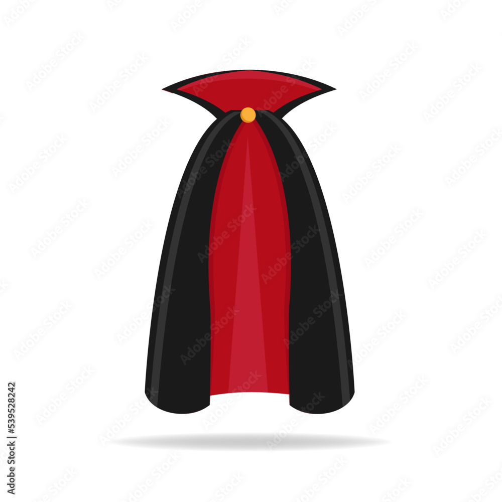 Realistic colorful dracula cape vector graphic illustration. Black and ...
